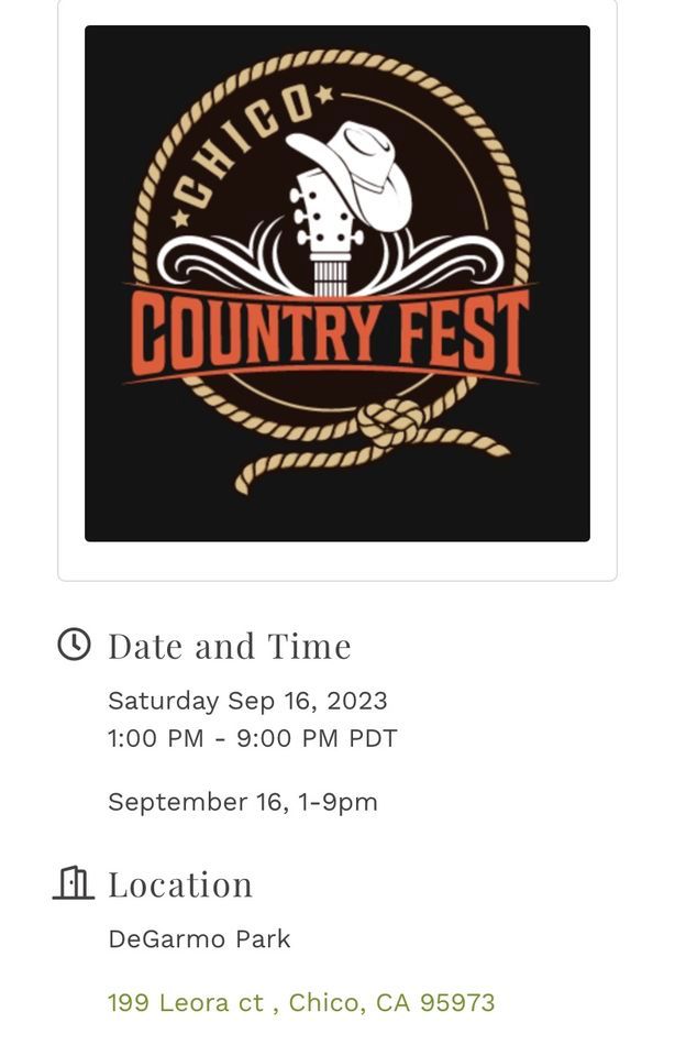 Chico Country Festival , Degarmo park, Chico, CA, 16 September 2023 ...
