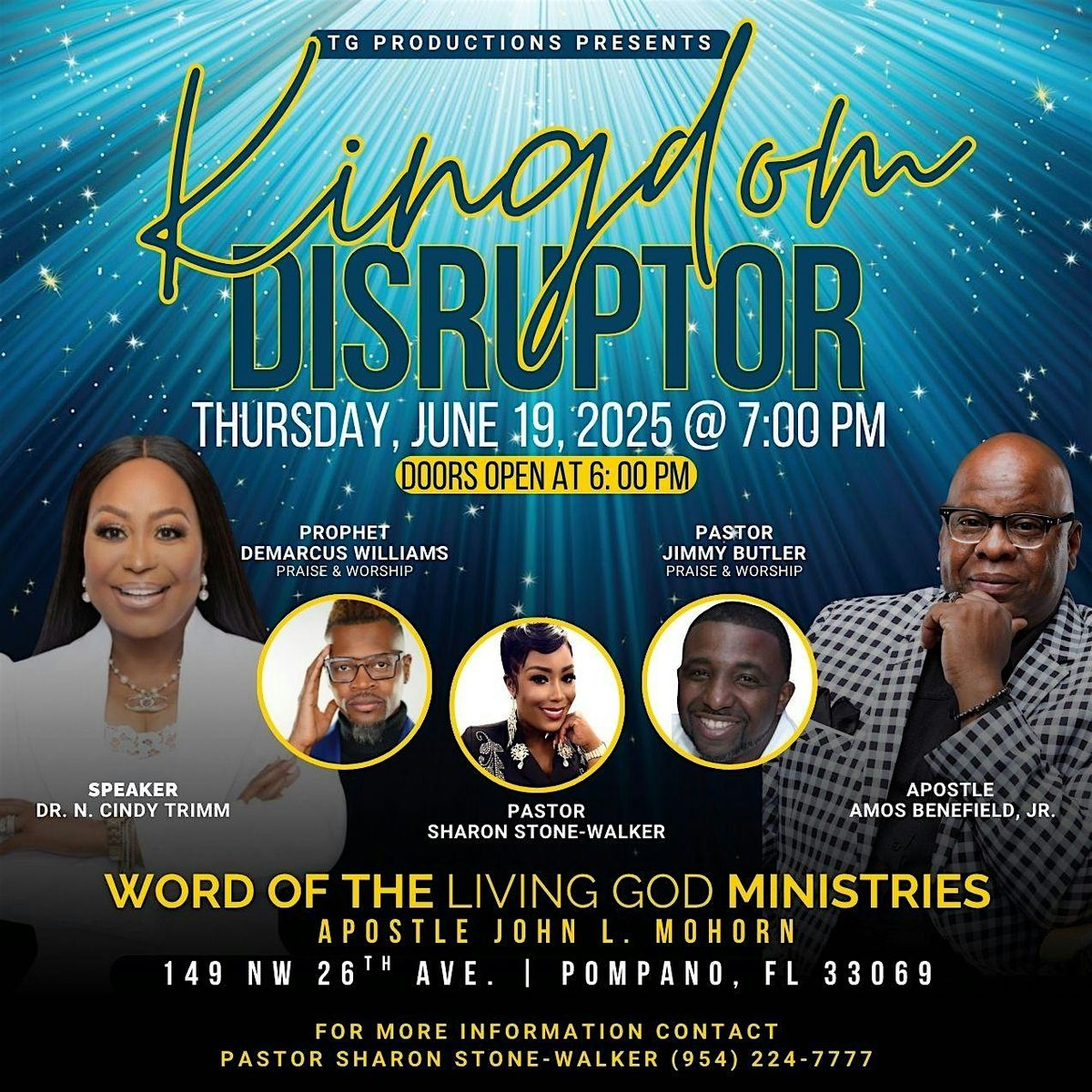 Kingdom Disruptor Revival with Dr. Cindy Trimm, Word of the Living God ...