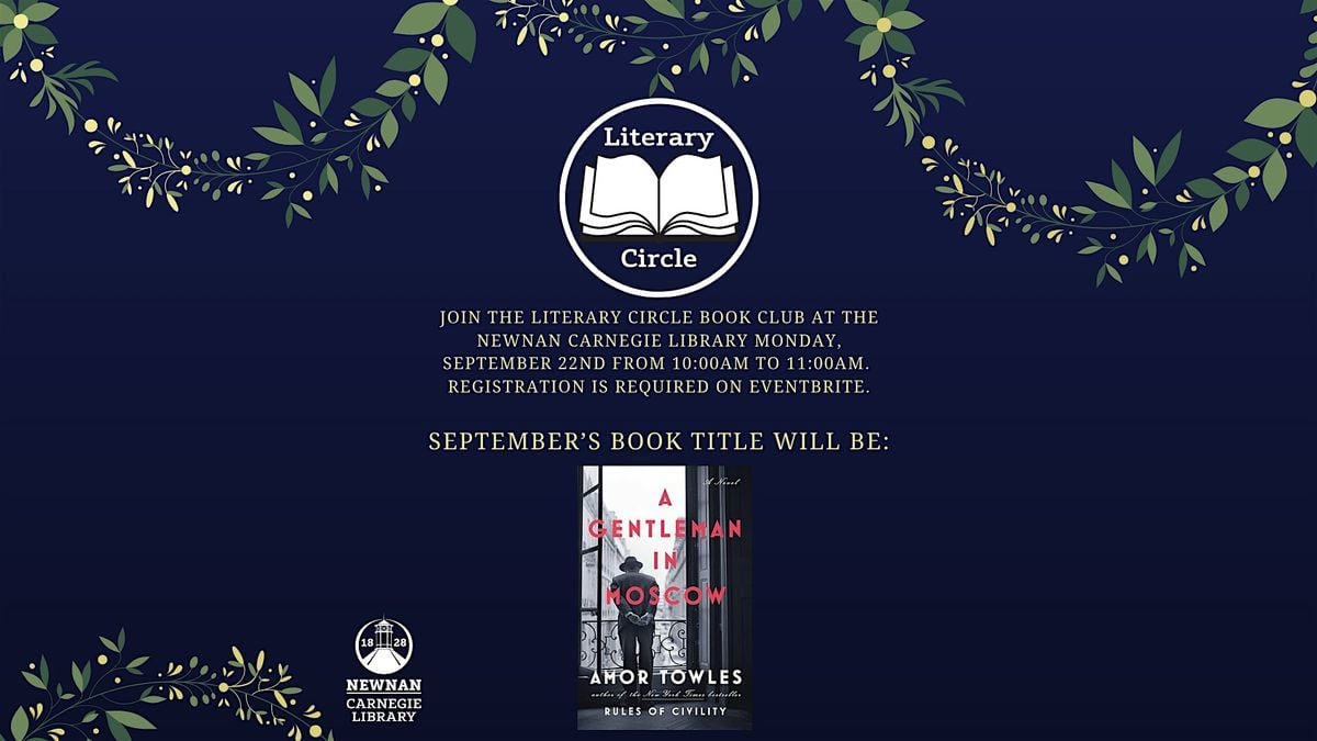 Literary Circle Book Club, Newnan Carnegie Library, 22 September 2025 ...