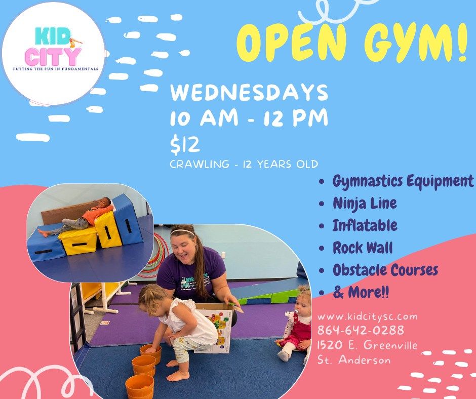 Open Gym - Stay and Play, Kid City Anderson, 13 March 2024 | AllEvents