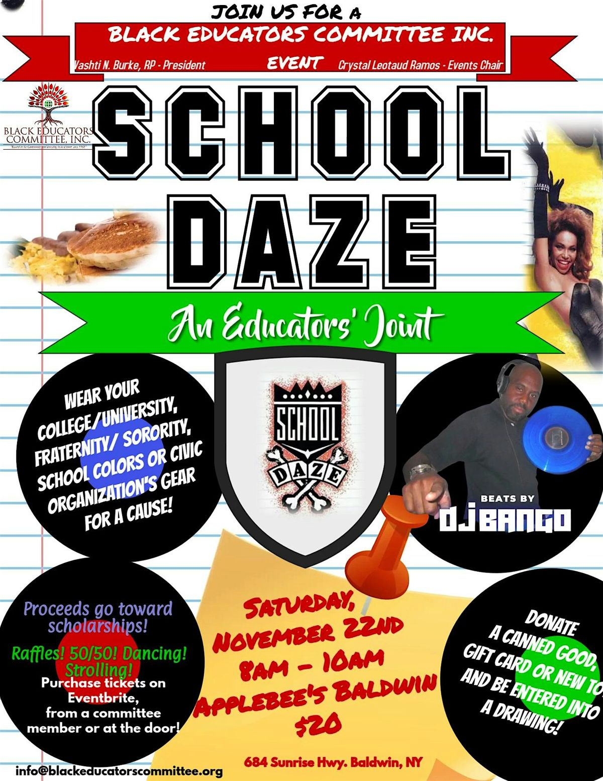 BEC School Daze, Applebee's Grill + Bar, Baldwin, 22 November 2025 ...
