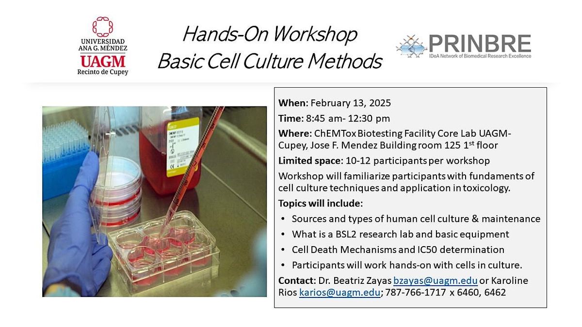 Hands-On Workshop: Basic Cell Culture Methods, Universidad Ana G. Méndez - Recinto de Cupey, San ...