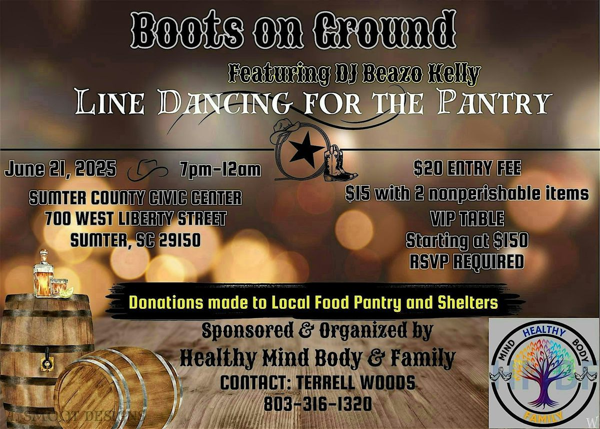 Boots On The Ground Line Dance Party For The Pantry Featuring DJ Beazo ...