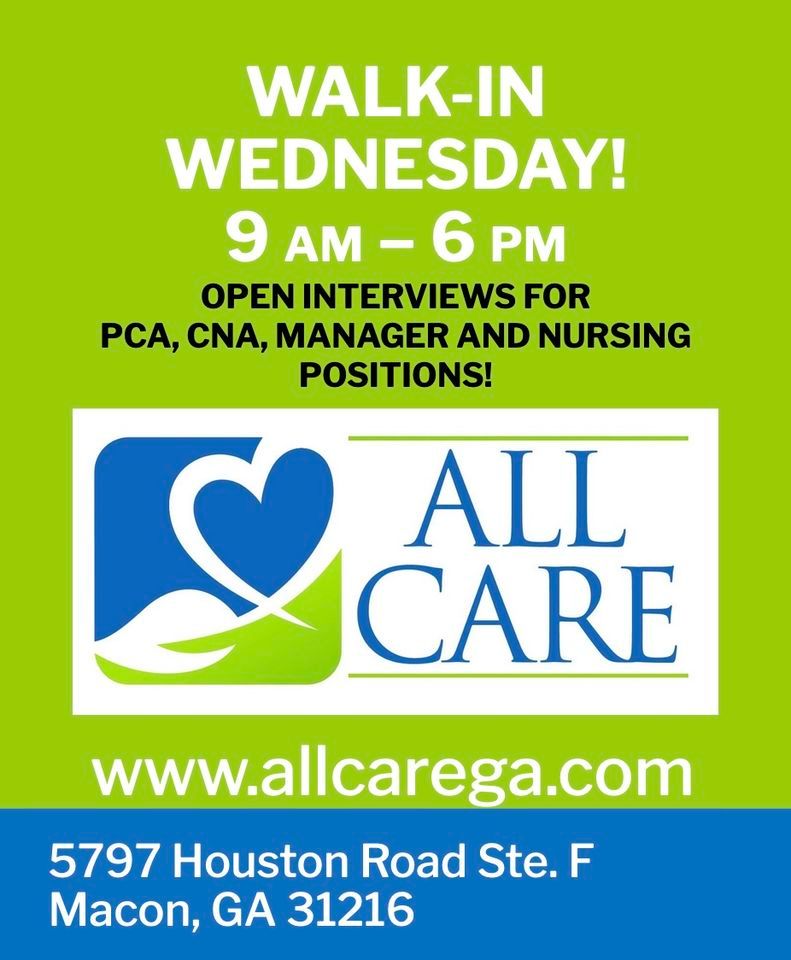All Care Macon Walk-In Wednesday, All Care (Macon, GA), December 6 2023 ...