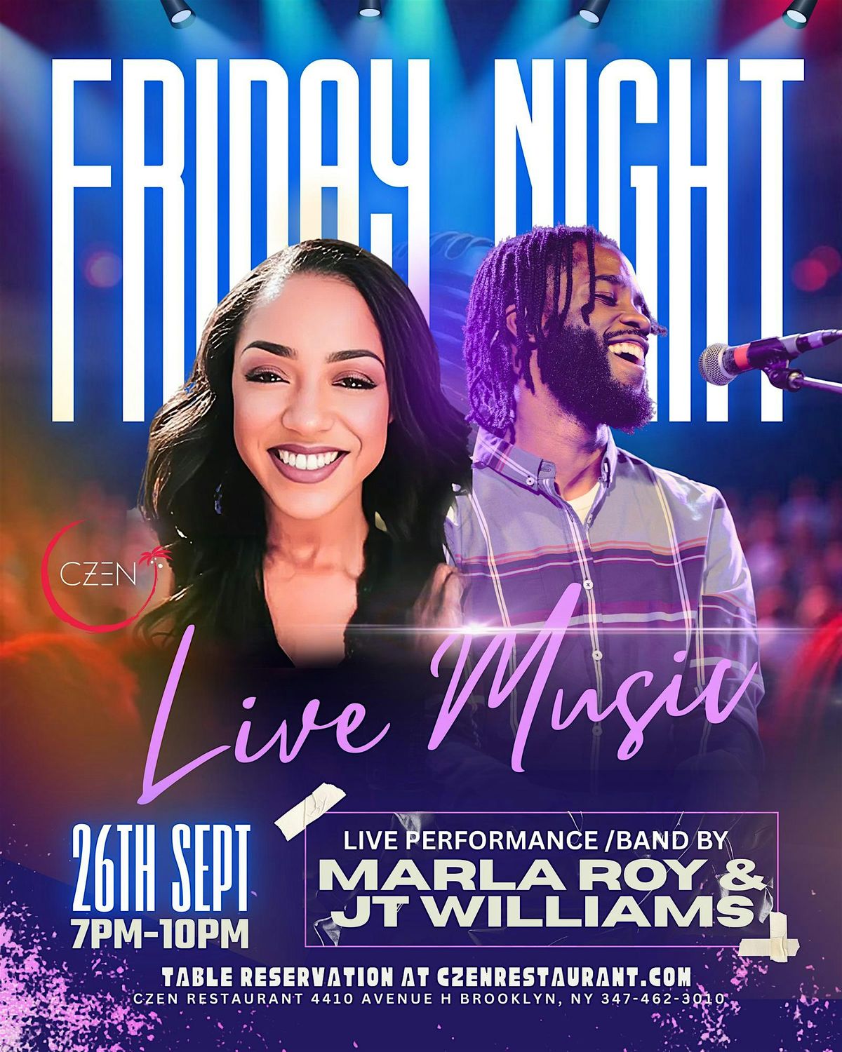 CZEN Brooklyn: Friday Night Live — Marla Roy & JT Williams, CZEN ...