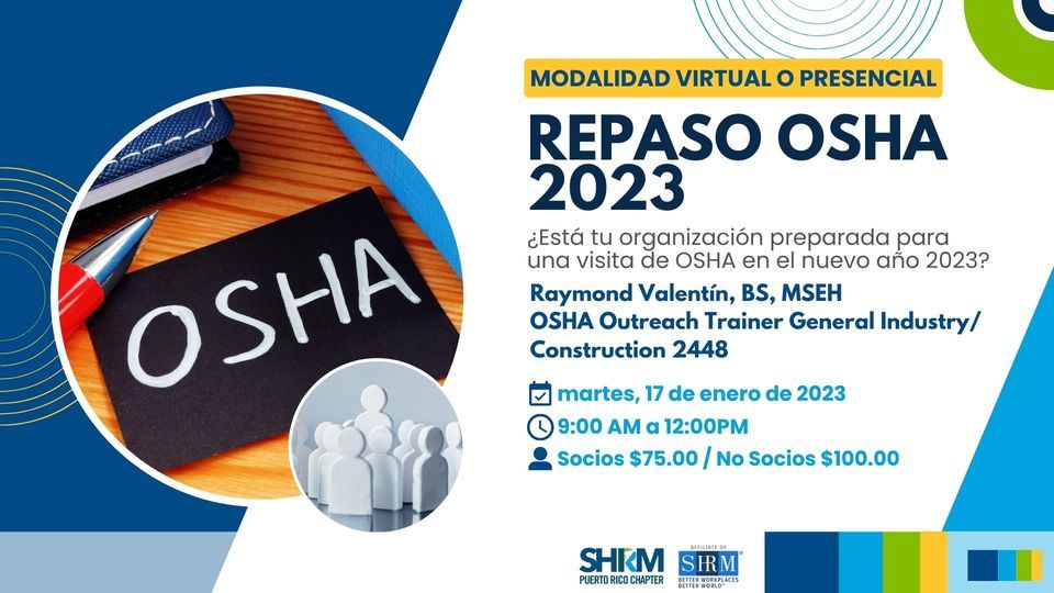 Repaso OSHA 2023, SHRM Puerto Rico - Sociedad para la Gerencia de ...