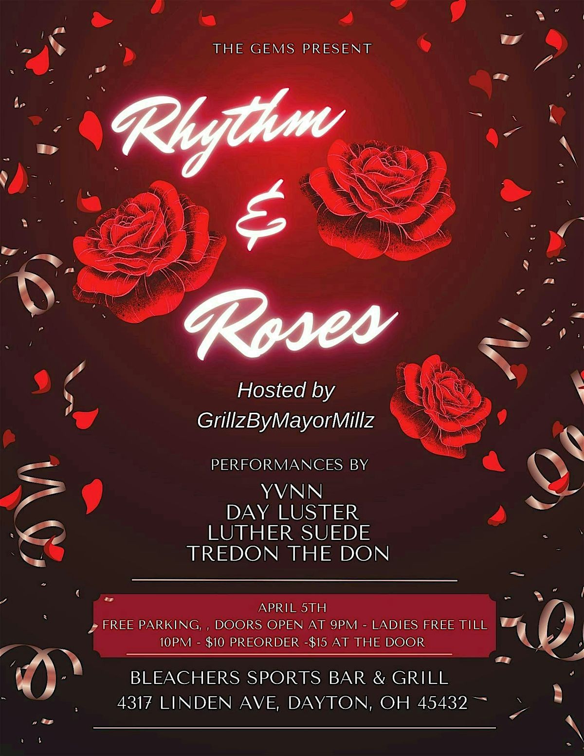 Rhythm & Roses, Bleachers Sports Bar and Grill, Dayton, 5 April to 6 ...