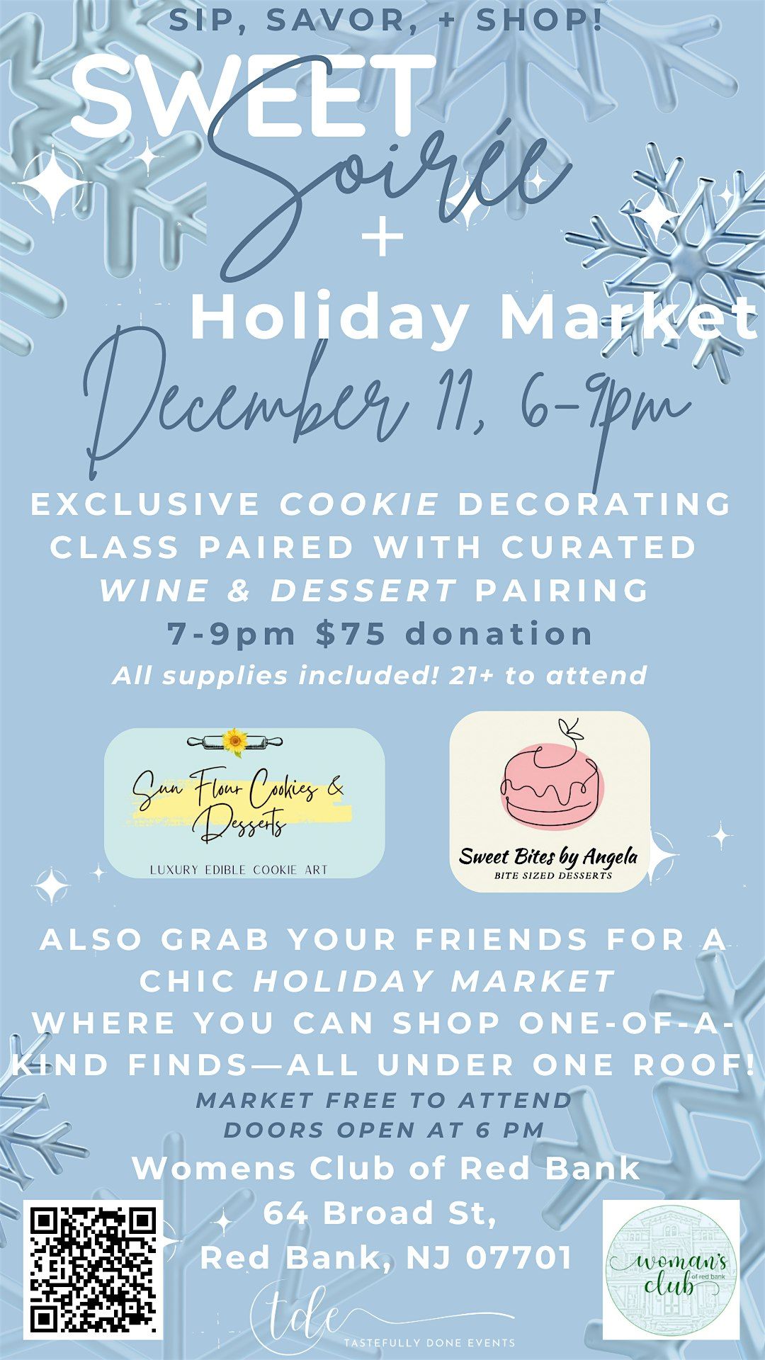Sweet Soiree + Holiday Market, Woman's Club of Red Bank, 11 December ...
