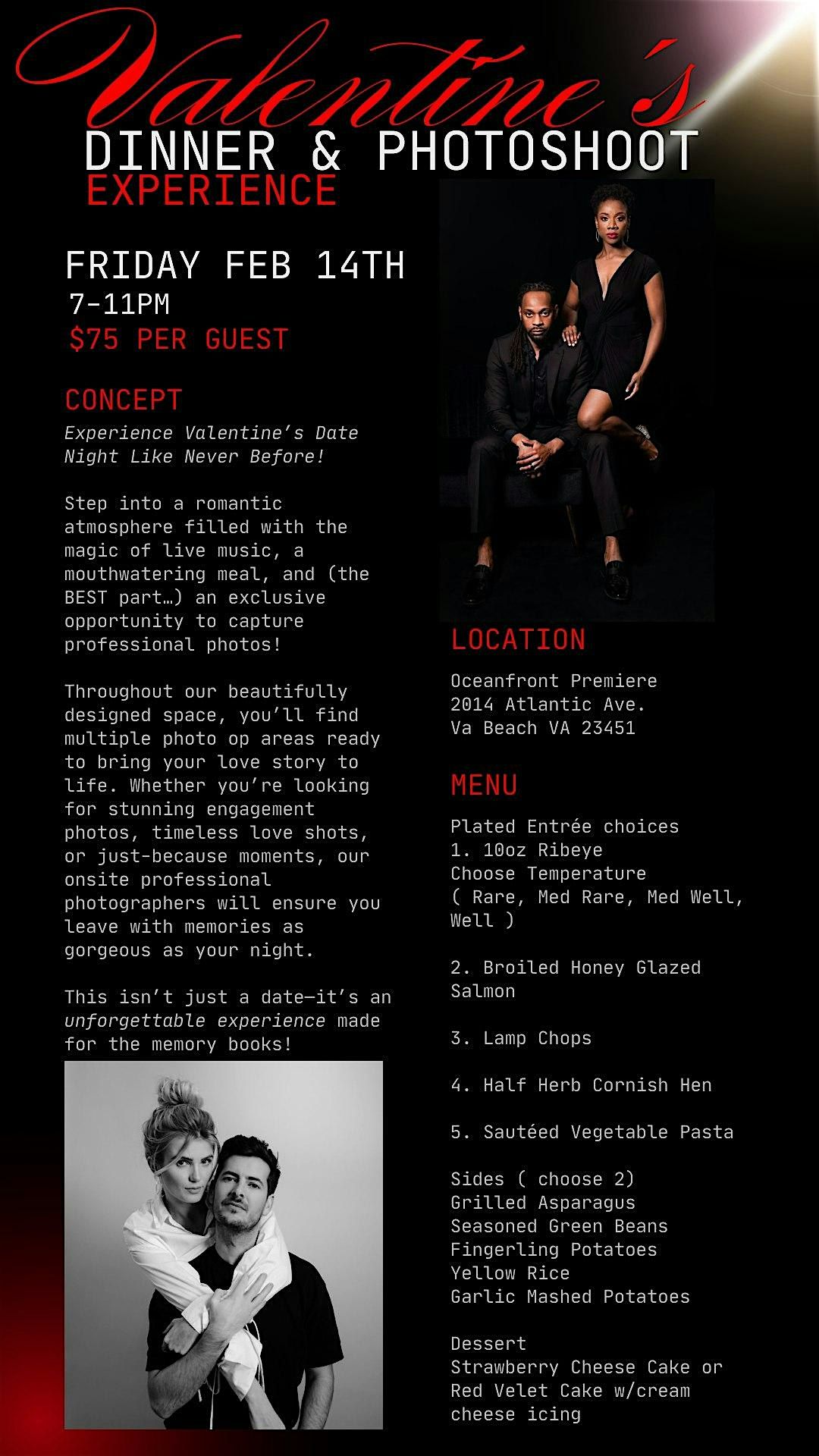 Valentines Day Dinner & Phootshoot, Oceanfront Premiere by 757 Events ...