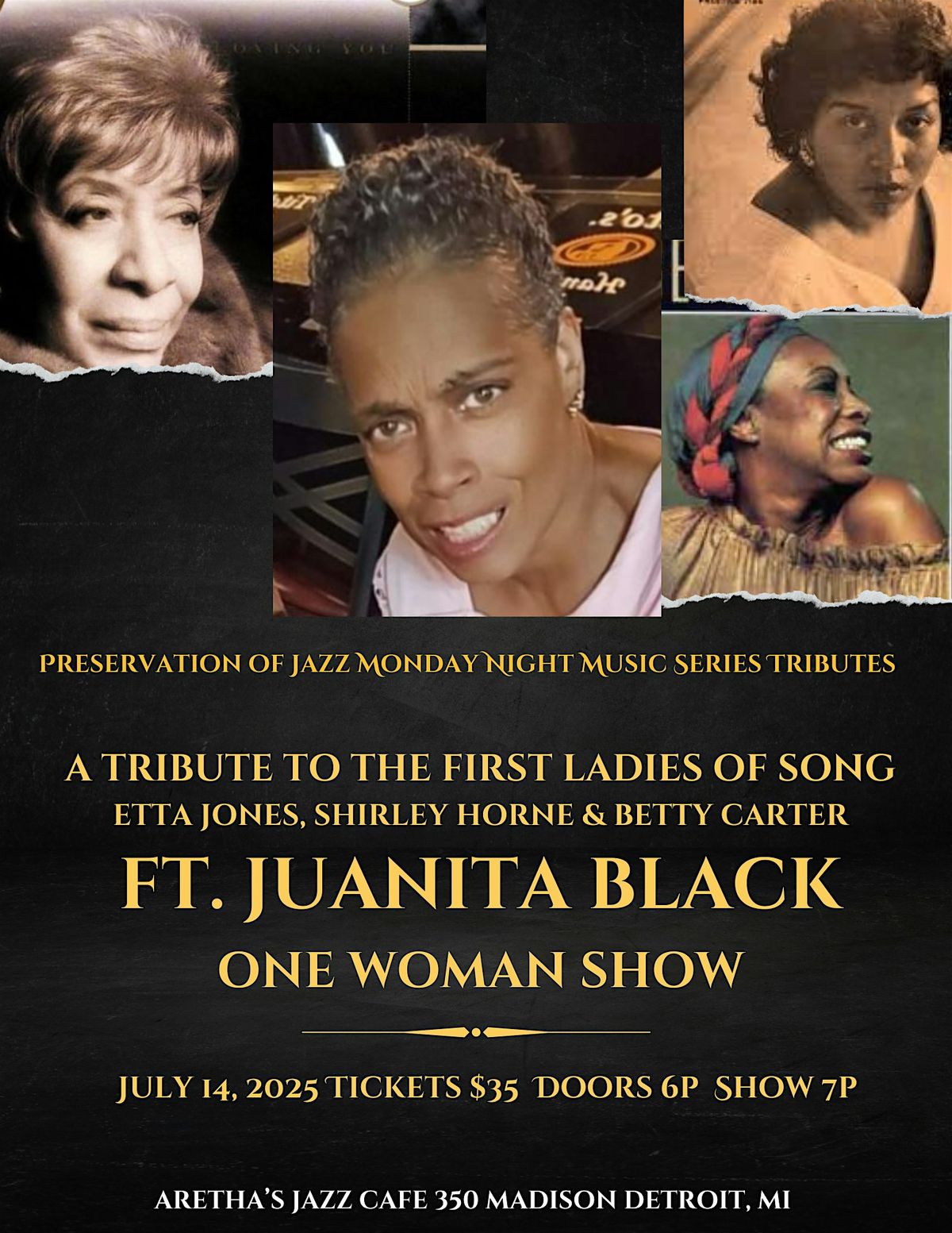 A Tribute to the First Ladies of Song Featuring Juanita Black, Aretha's Jazz Cafe, Detroit, 14 ...