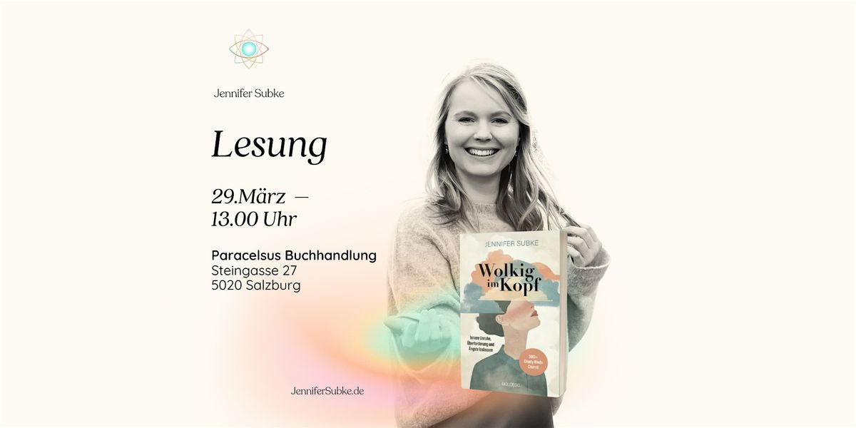 Lesung des psychologischen Ratgebers "Wolkig im Kopf" von Jennifer ...