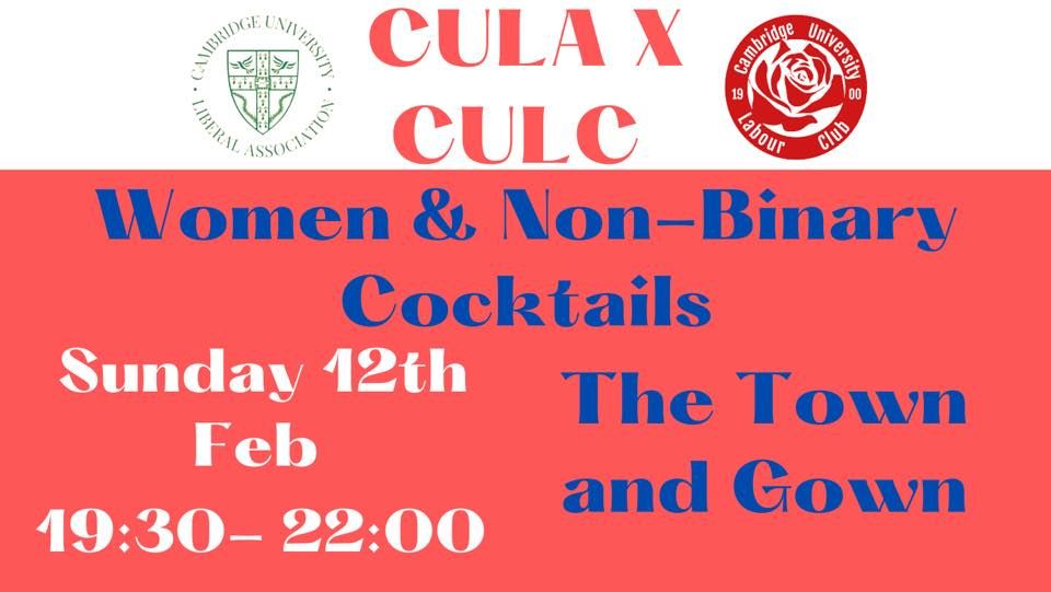 CULA x CULC Women & Non-Binary Cocktails, Town and Gown Pub & Theatre ...