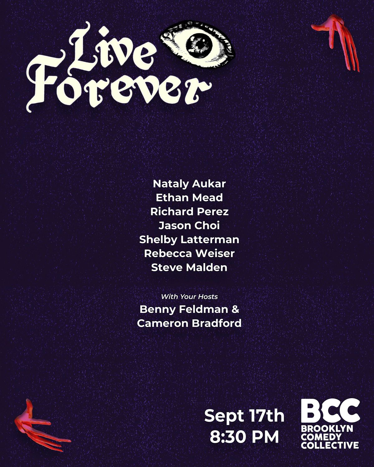 Live Forever, Brooklyn Comedy Collective, 17 September 2025 | AllEvents