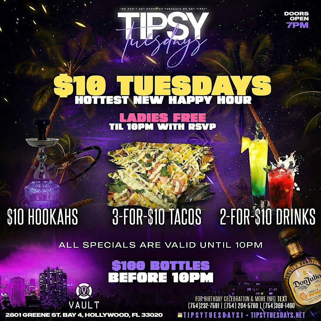 Tipsy Tuesdays: DrinksGiving Edition, Club Vault, Hollywood, 26 November to 29 January | AllEvents