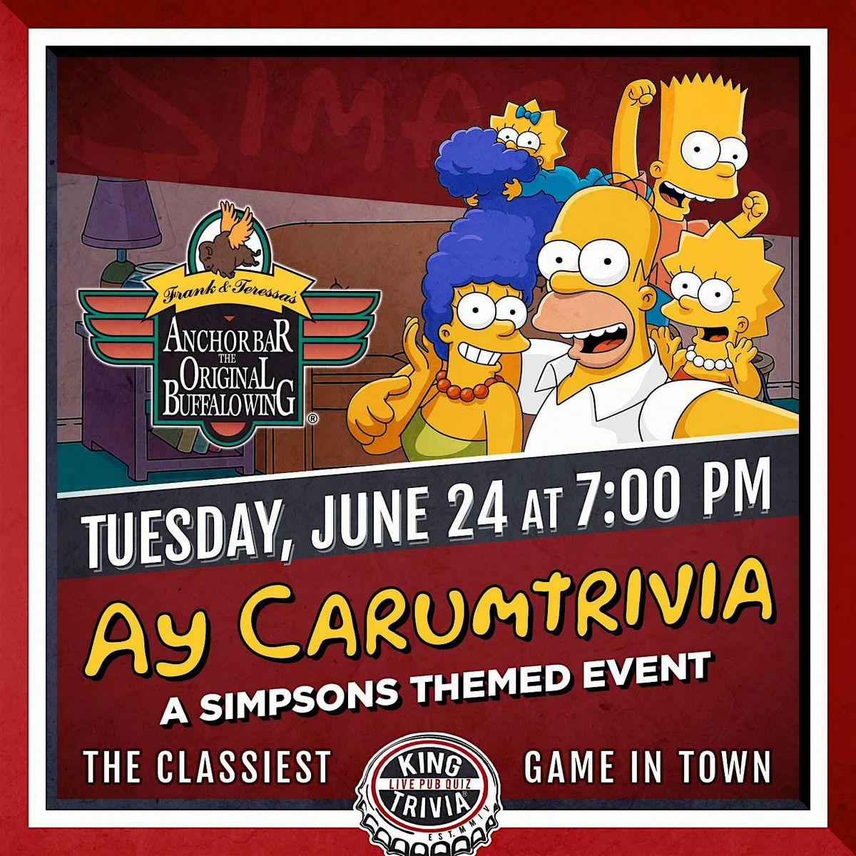 King Trivia Presents Simpsons Trivia Night at Anchor Bar, Frank ...