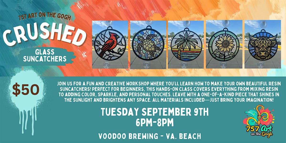 Crushed Glass Resin Suncatchers, Voodoo Brewing - Virginia Beach, 9 ...