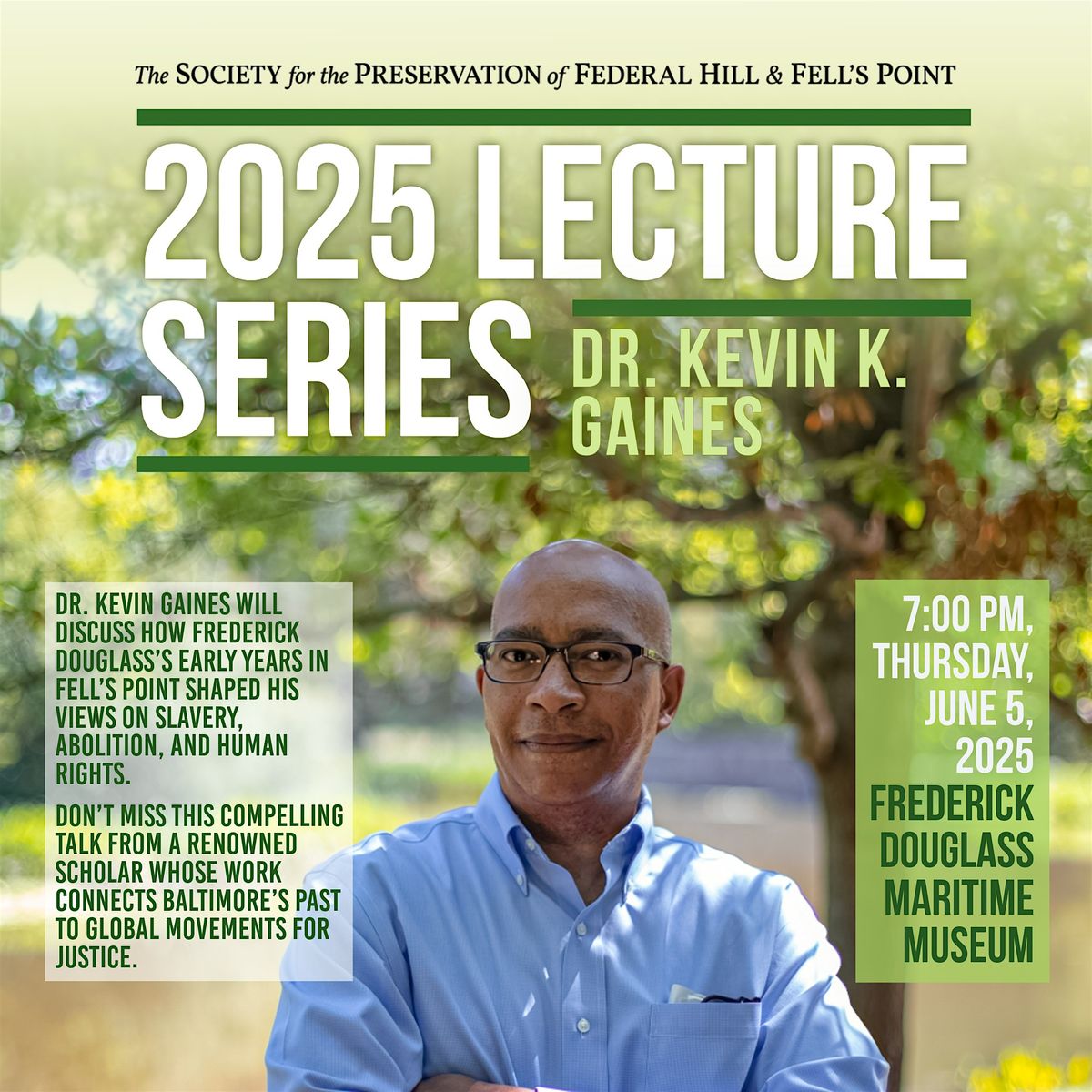 Dr. Kevin Gaines—2025 Lecture Series, Frederick Douglass-Isaac Myers ...