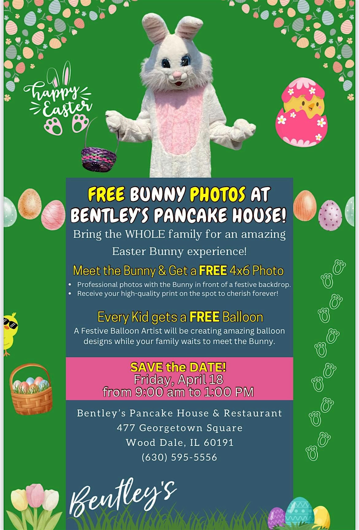 Breakfast with the EASTER BUNNY, Bentley's Pancake House, Wood Dale, 18 ...