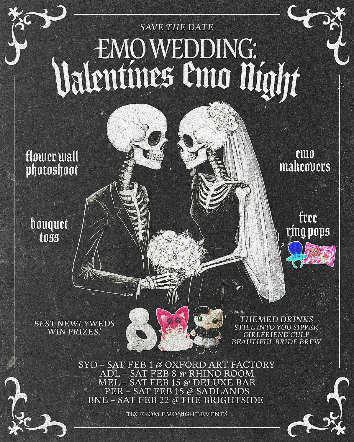 EMO WEDDING - VALENTINES EMO NIGHT - PERTH 2025, Radlands, Perth, 15 ...