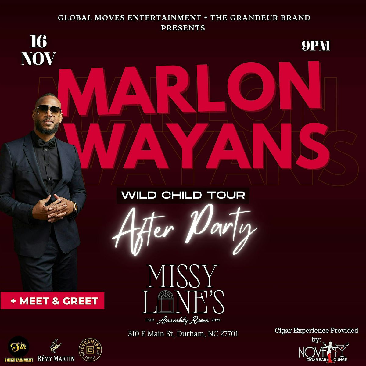 Marlon Wayans (Wild Child Tour) After Party + Meet & Greet at Missy ...