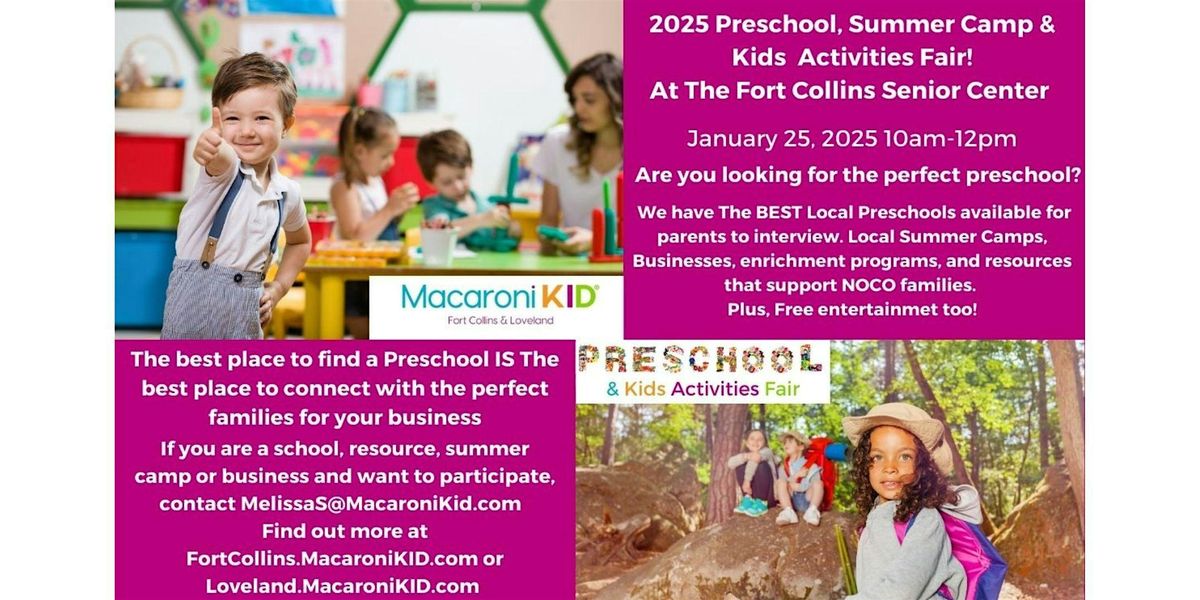 2025 Preschool, Summer Camp & Kids Activities Fair, Fort Collins Senior ...