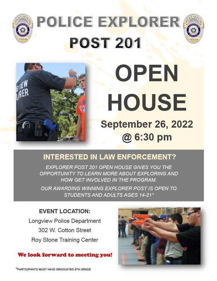 Explorers Open House, Longview Police Department, September 26 2022 ...