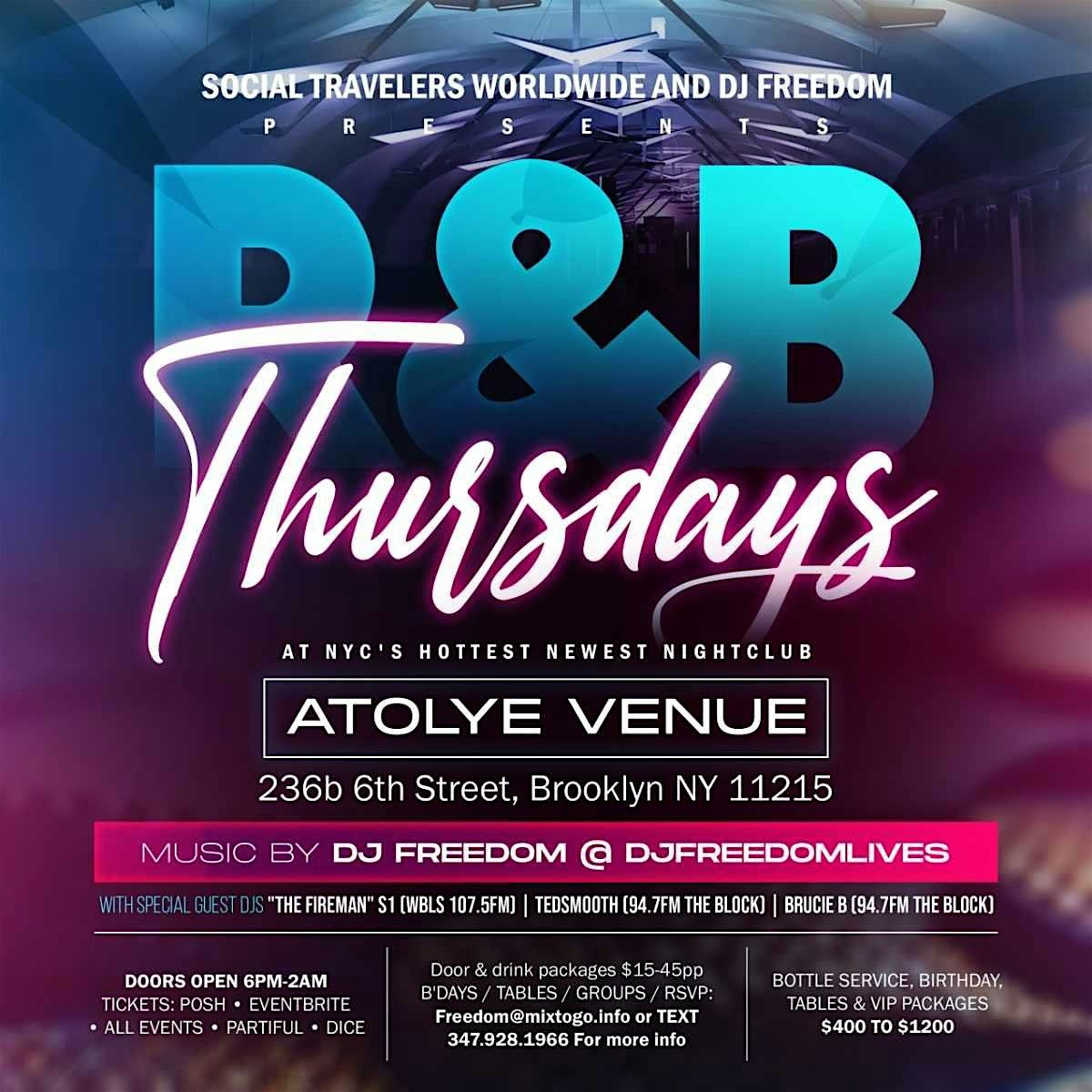 R&B THURSDAYS, Atolye Venue & Bar, Brooklyn, 16 January to 30 January ...