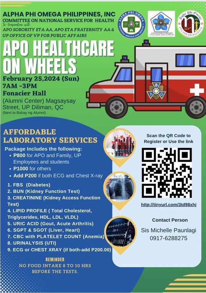 APO Healthcare on Wheels, Fonacier Hall, Quezon City, 25 February 2024 ...