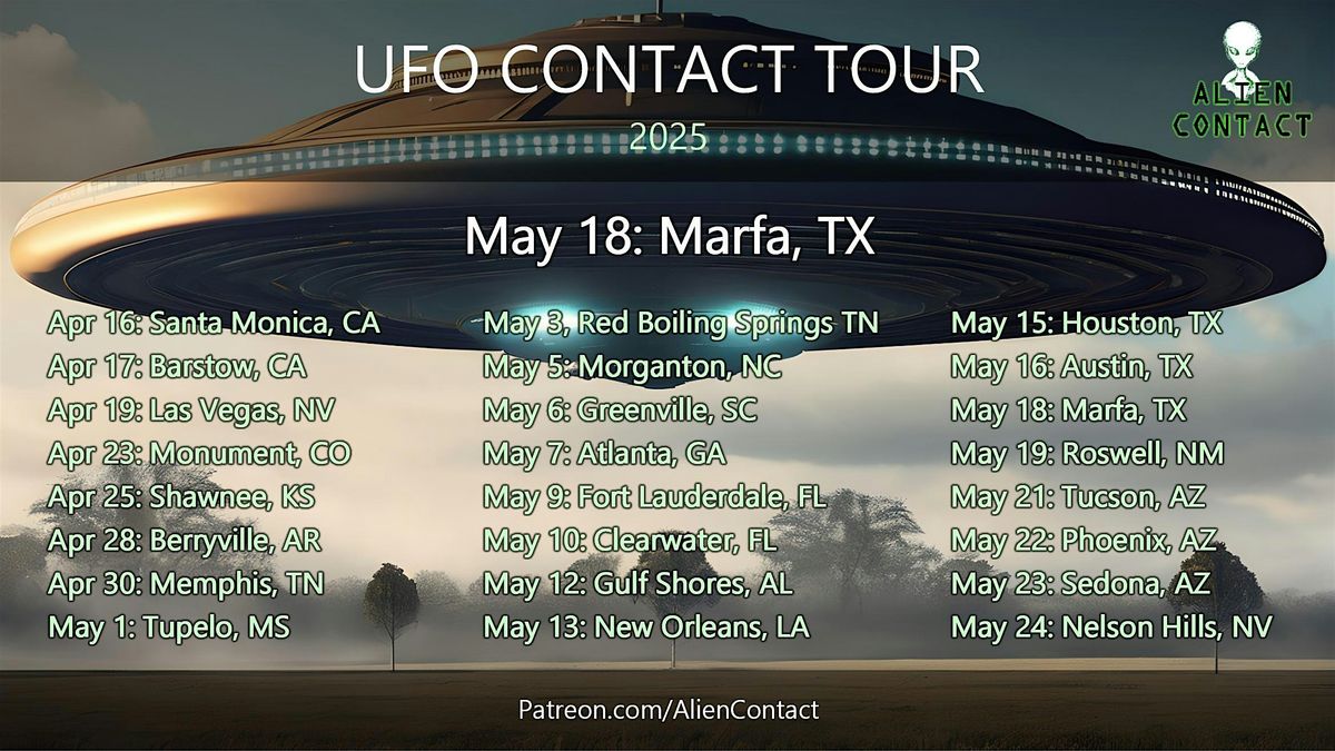 UFO Contact Tour - Marfa, Marfa Lights Viewing Area, 18 May 2025 | AllEvents