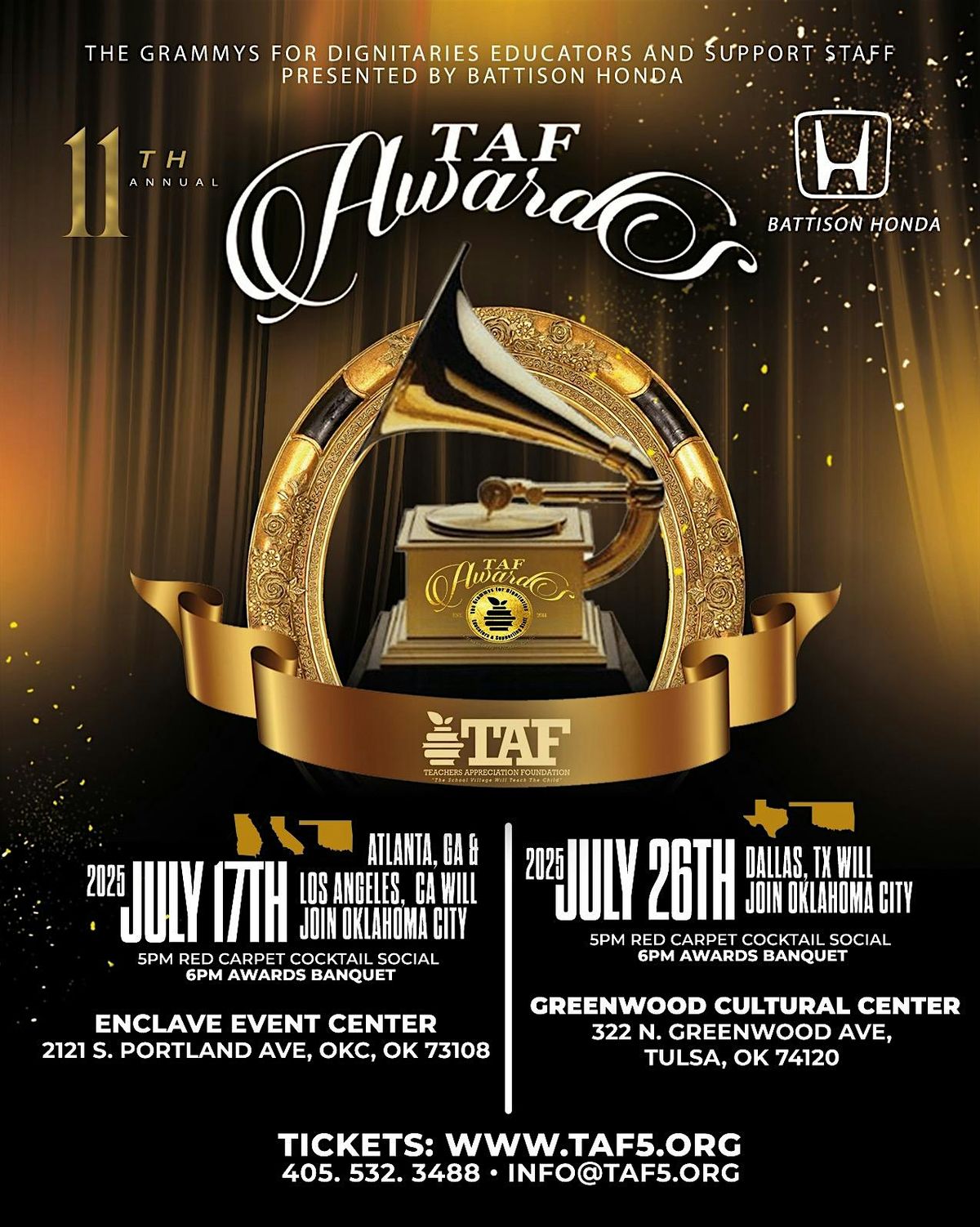 The 11th Annual 2025 TAF Awards, 2121 S Portland Ave, Oklahoma City, 17 July 2025 | AllEvents