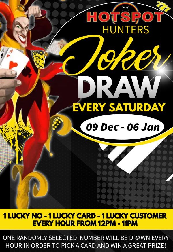 Joker Draw!, Hotspot Sports Bar, Hunters Retreat, Port Elizabeth, 9 ...