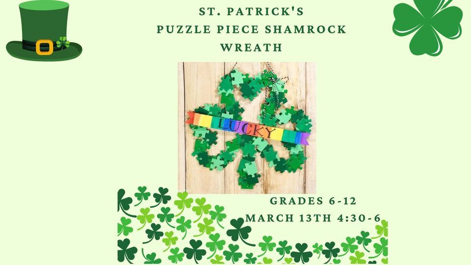 St. Patricks Day Wreath Craft, Lavonia Carnegie Library, March 13 2024 ...