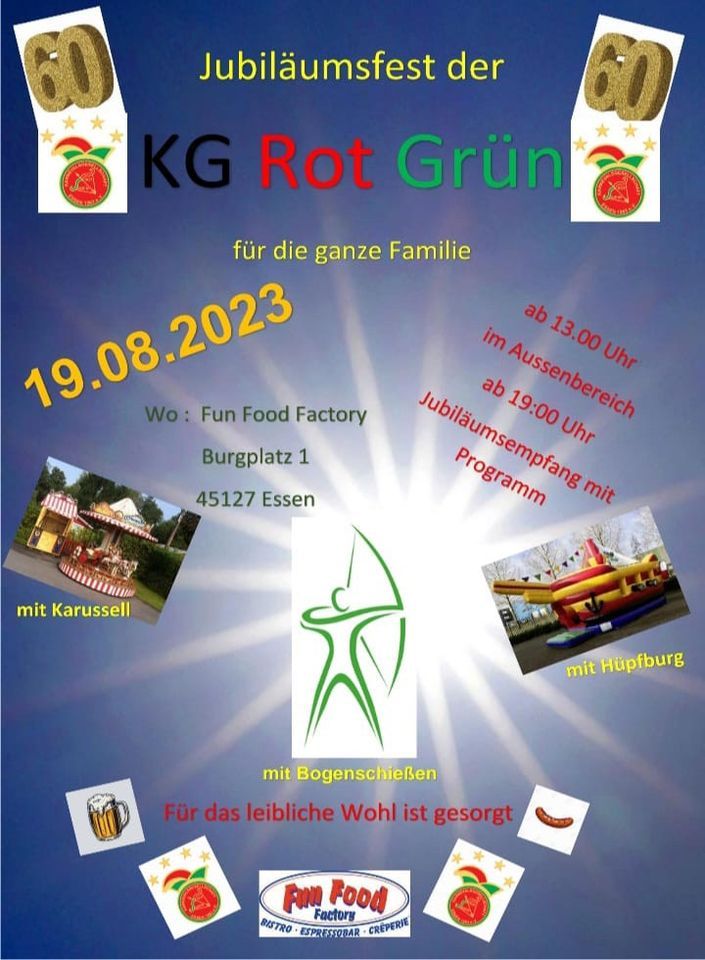 60 Jahre KG Rot Grün, Fun-Food Factory, Essen, August 19 2023 ...