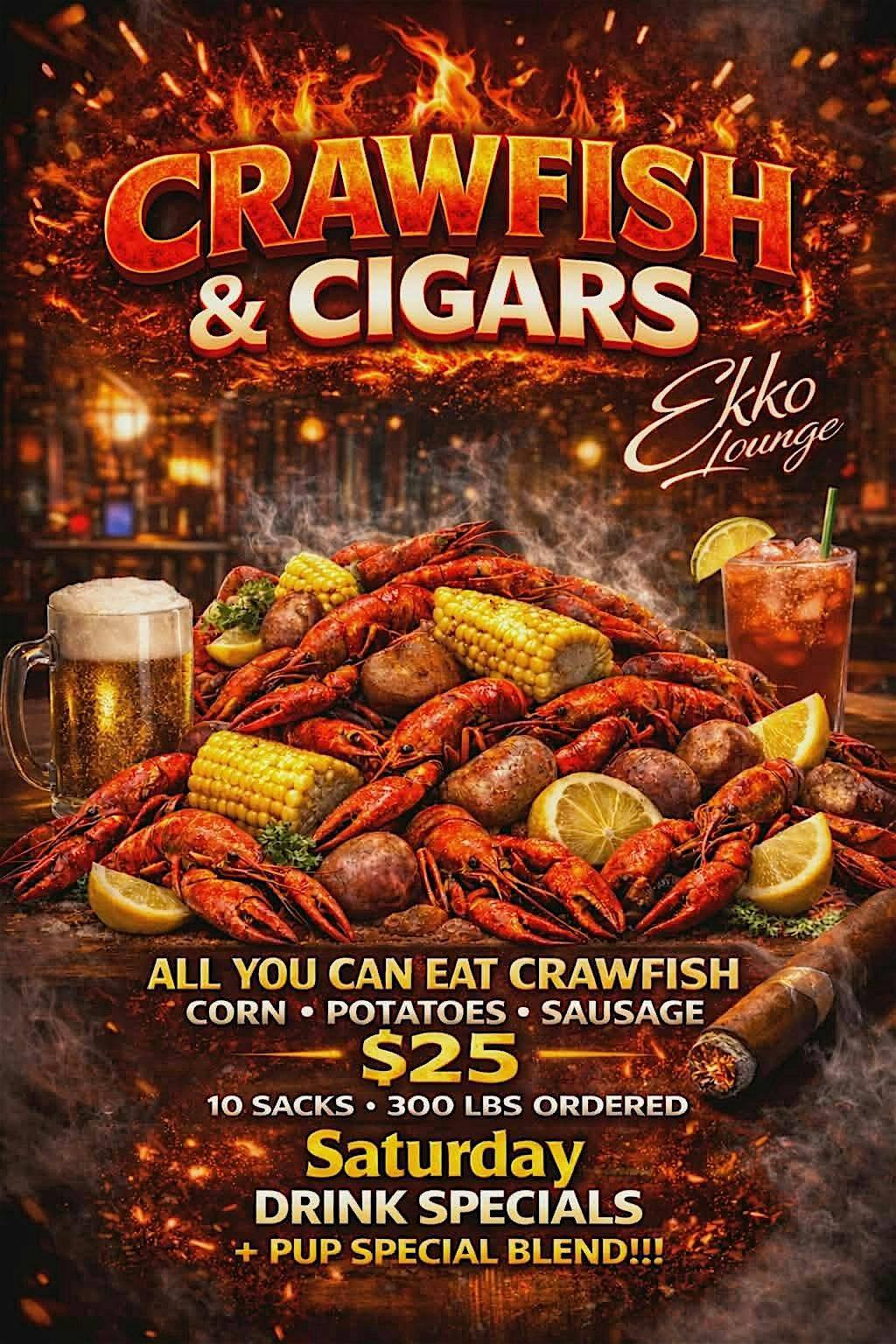 *DAY PARTY ALERT*// CRAWFISH & CIGARS on the PATIO @EKKO LOUNGE!, Ekko ...