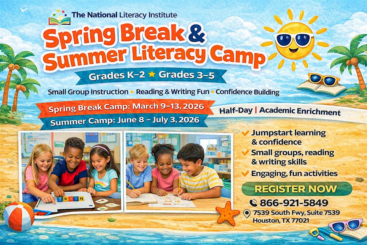 Spring Break Read, Write & Grow Literacy Camp (Grades K–5), 7539 South ...