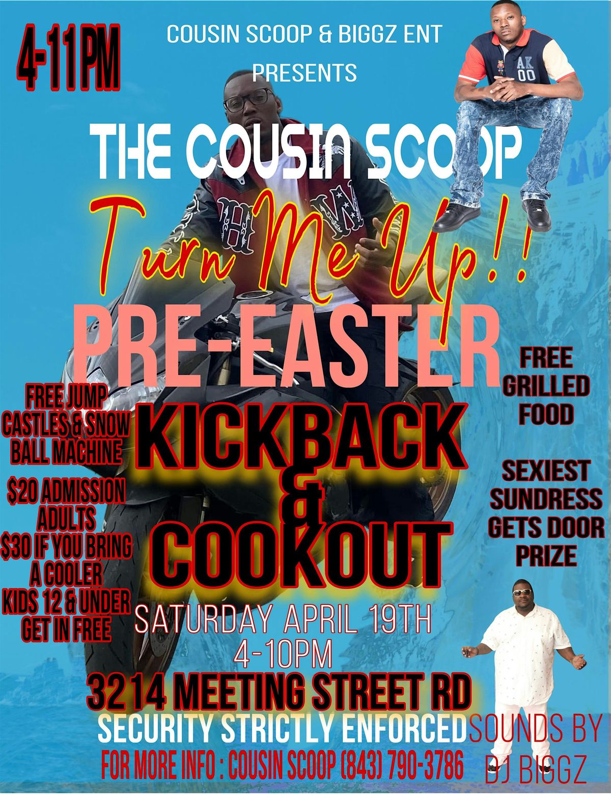 THE COUSIN SCOOP PRE-EASTER KICKBACK & COOKOUT, 3214 Meeting Street Rd ...