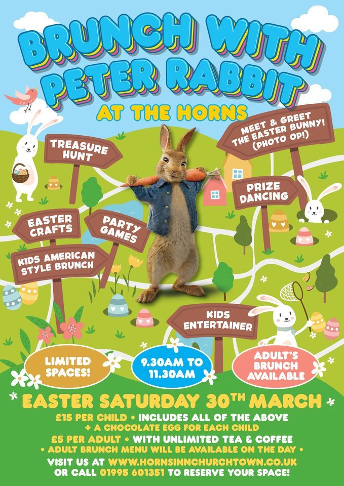 Brunch with Peter Rabbit, The Horns Country Inn, The Avenue, PR3 0HR ...