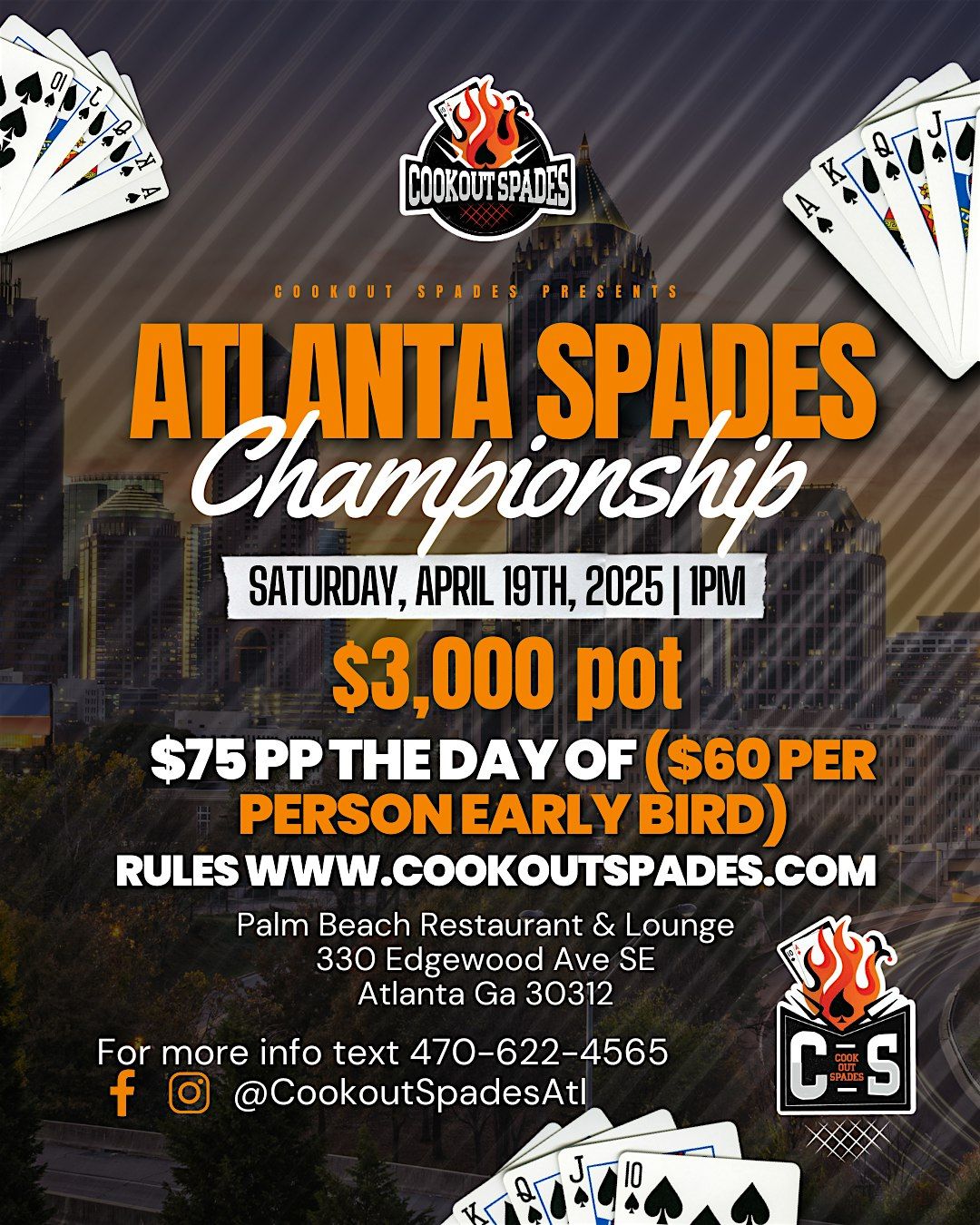 Atlanta Spades Championship, Palm Beach ATL, Atlanta, 19 April 2025 ...