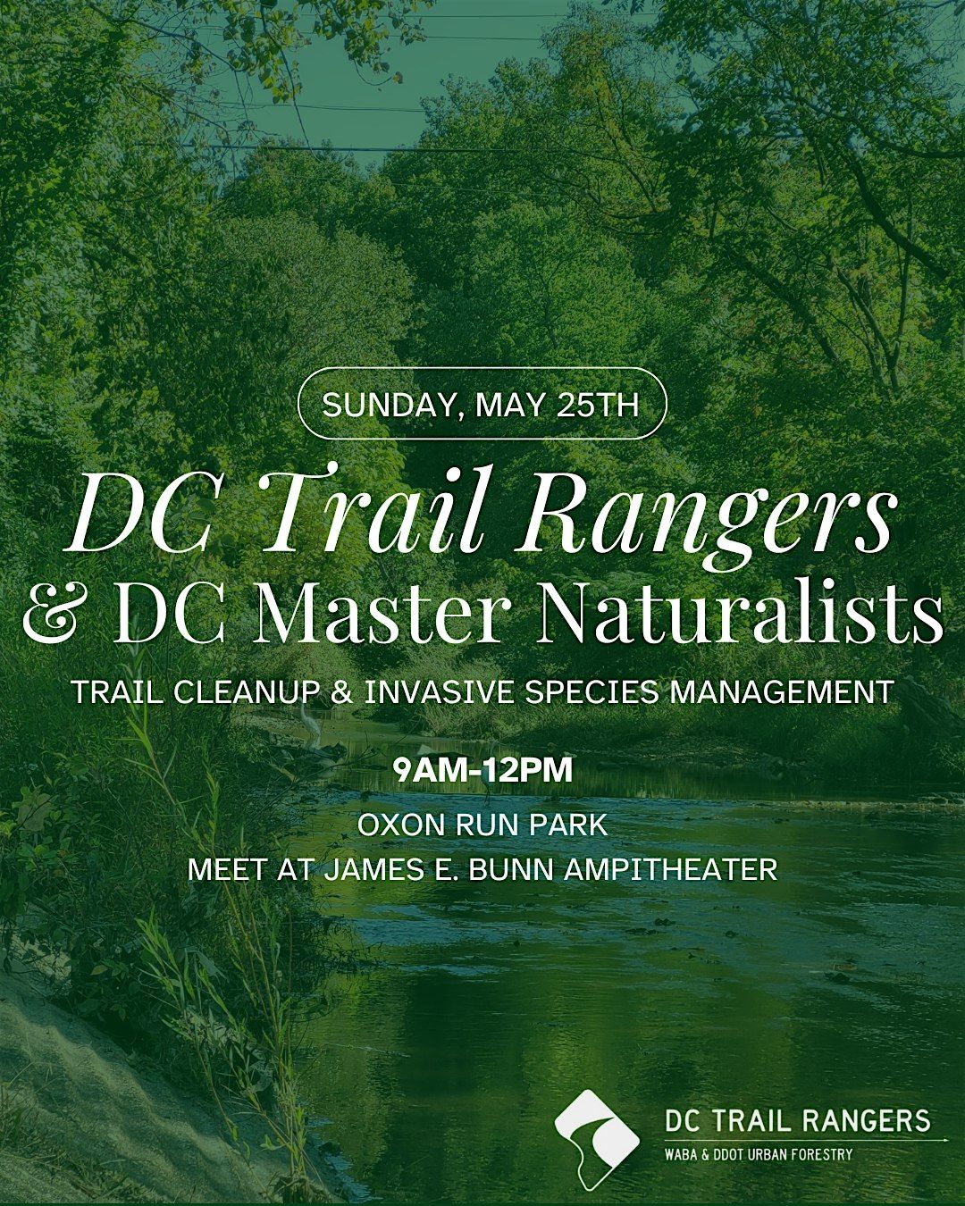 DC Trail Rangers & DC Master Naturalists Trail Cleanup @ Oxon Run ...