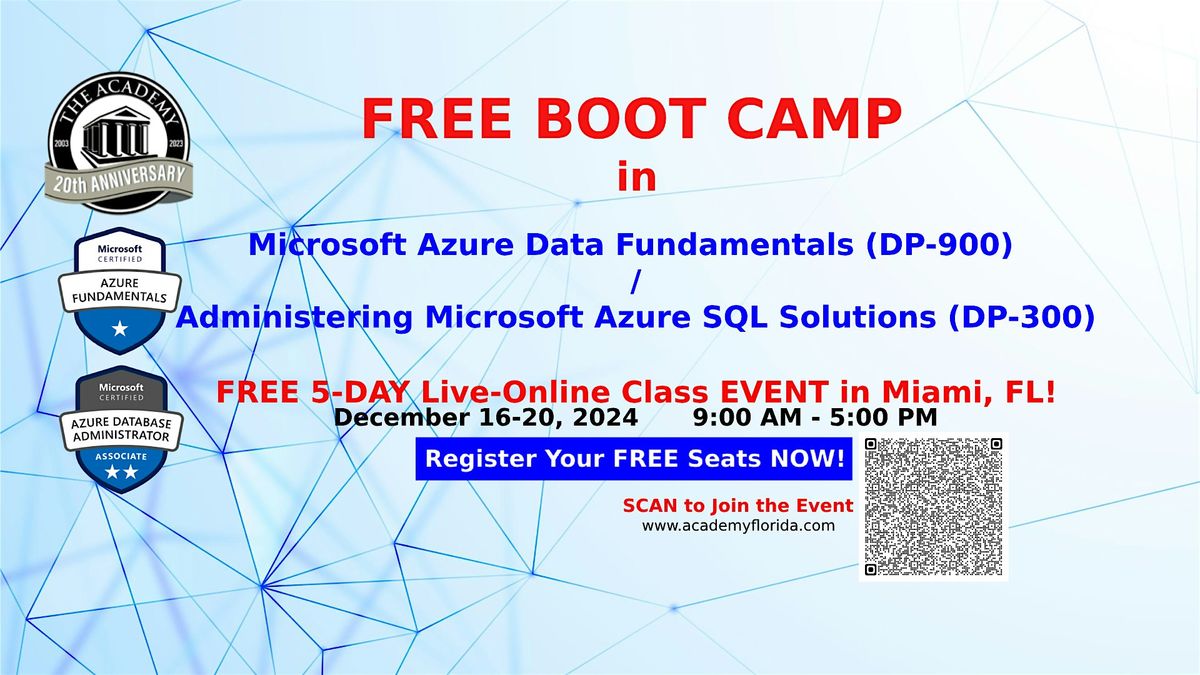 FREE Live-Online Boot Camp in Microsoft Azure DP-900/DP-300 in Miami ...