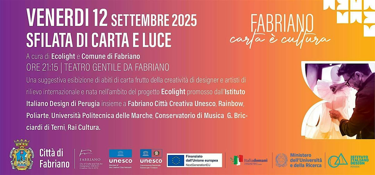 SFILATA DI CARTA E LUCE, Teatro Gentile, Fabriano, 12 September 2025 | AllEvents