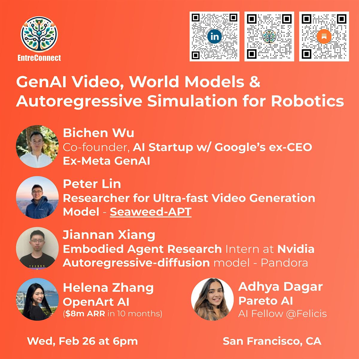 GenAI Video, World Models & Autoregressive Simulation for Robotics, 2 Embarcadero Ctr, San ...