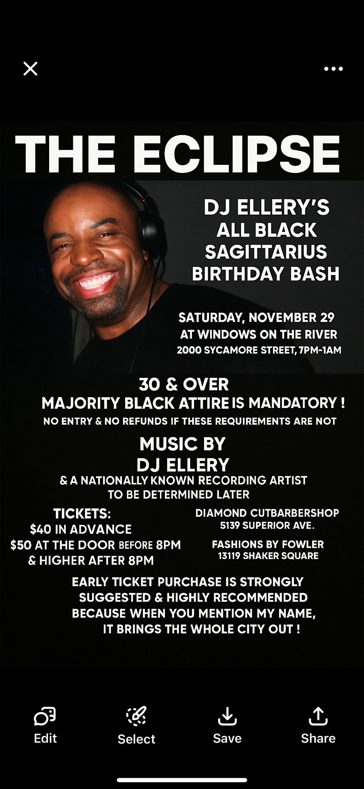 THE ECLIPSE : DJ ELLERYS ALL BLACK SAGITTARIUS BIRTHDAY BASH, Windows ...