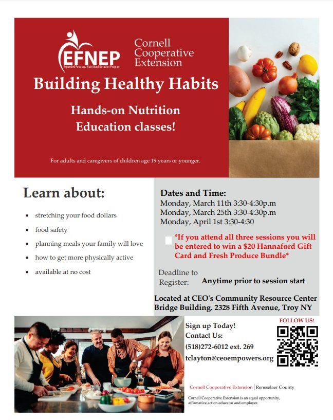 Building Healthy Habits Series With Cornell Cooperative Extension