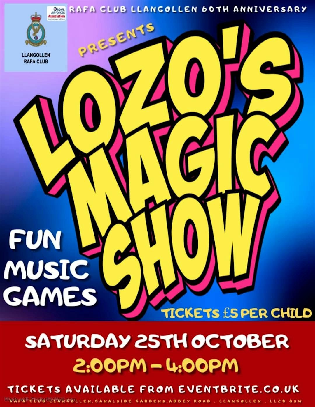 RAFA Club 60th Anniversary Festival Kids Party with Lozos Magic Show ...