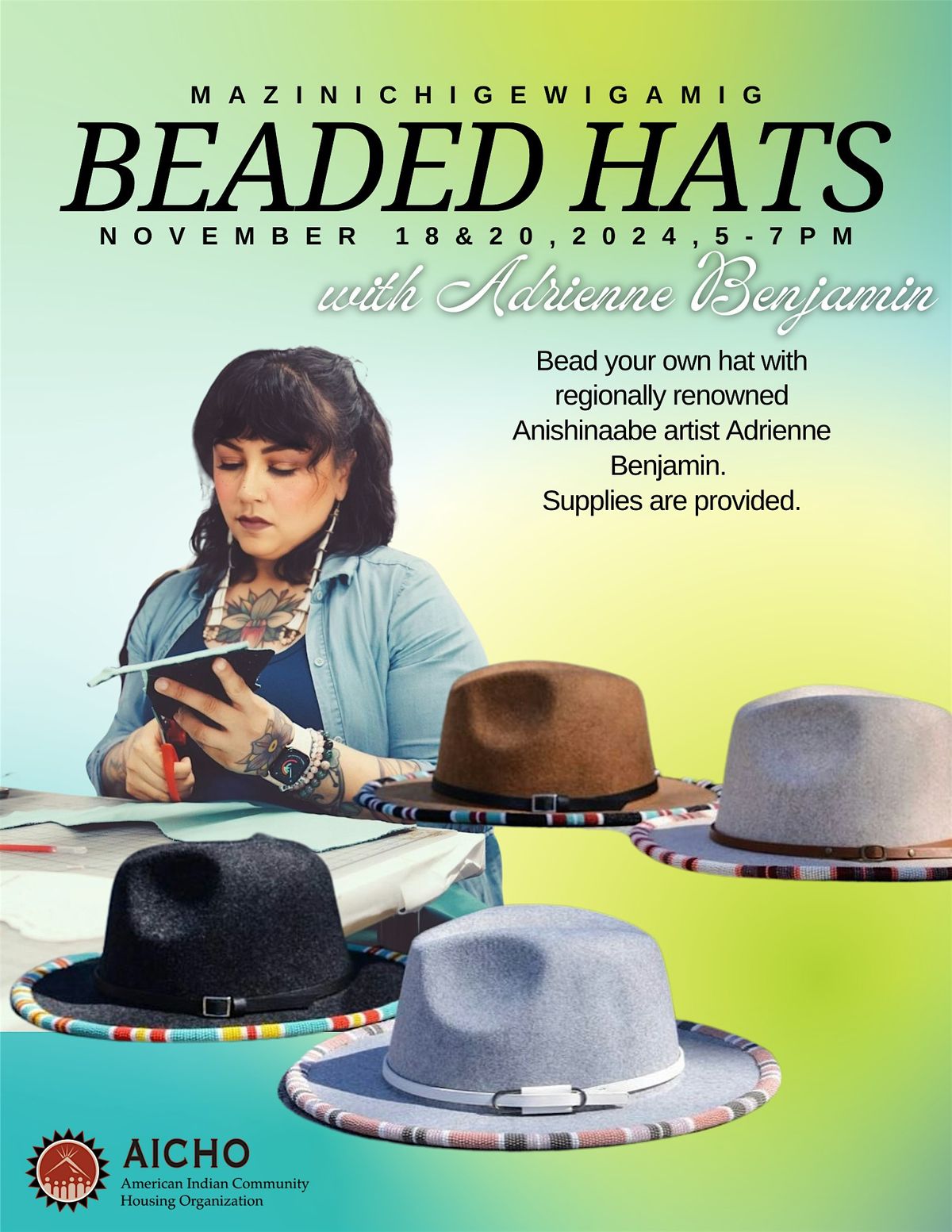 Beaded Hat Workshop with Adrienne Benjamin, American Indian Community ...