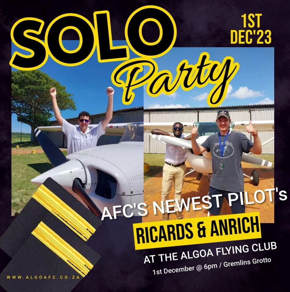 AFC SOLO PARTY, Algoa Flying Club's Flight Training Division, Port ...