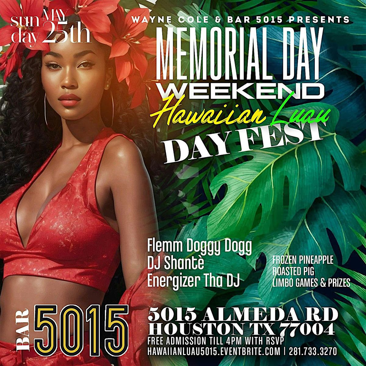 Memorial Day Weekend Hawaiian Luau Day Fest at 5015, Bar 5015, Houston ...