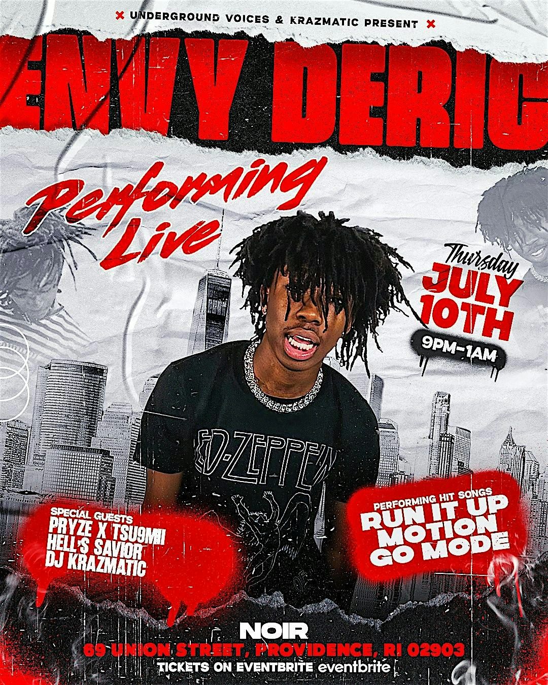 Underground Voices & Krazmatic Present: ENVY DERIC LIVE, Noir Lounge ...