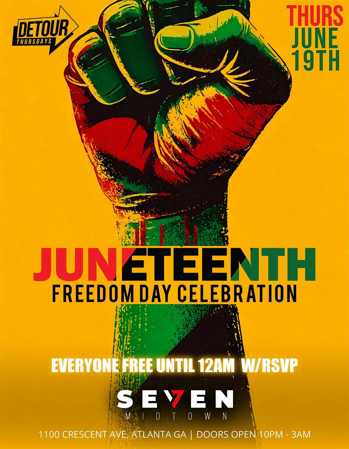 Attend JUNETEENTH PARTY - Thursday Night in Atlanta at Seven Midtown in ...